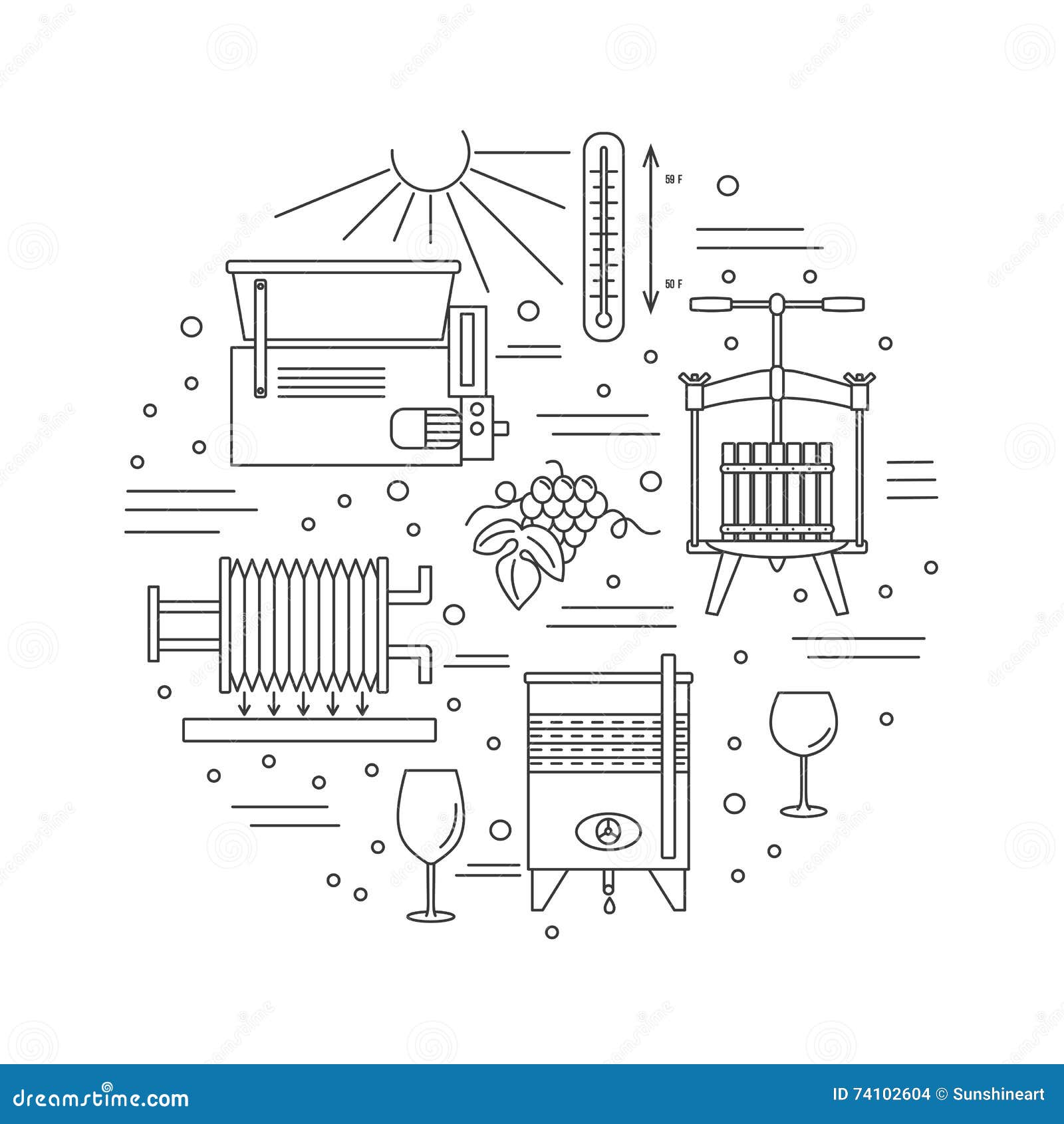 Vinification, Concept De Construction De Graphique D'échantillon De Vin ...