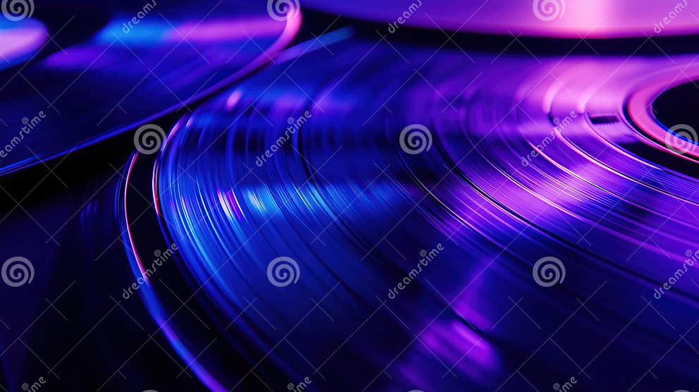 Vinlyn Record Purple Technology Blue Stock Image - Image of vintage ...