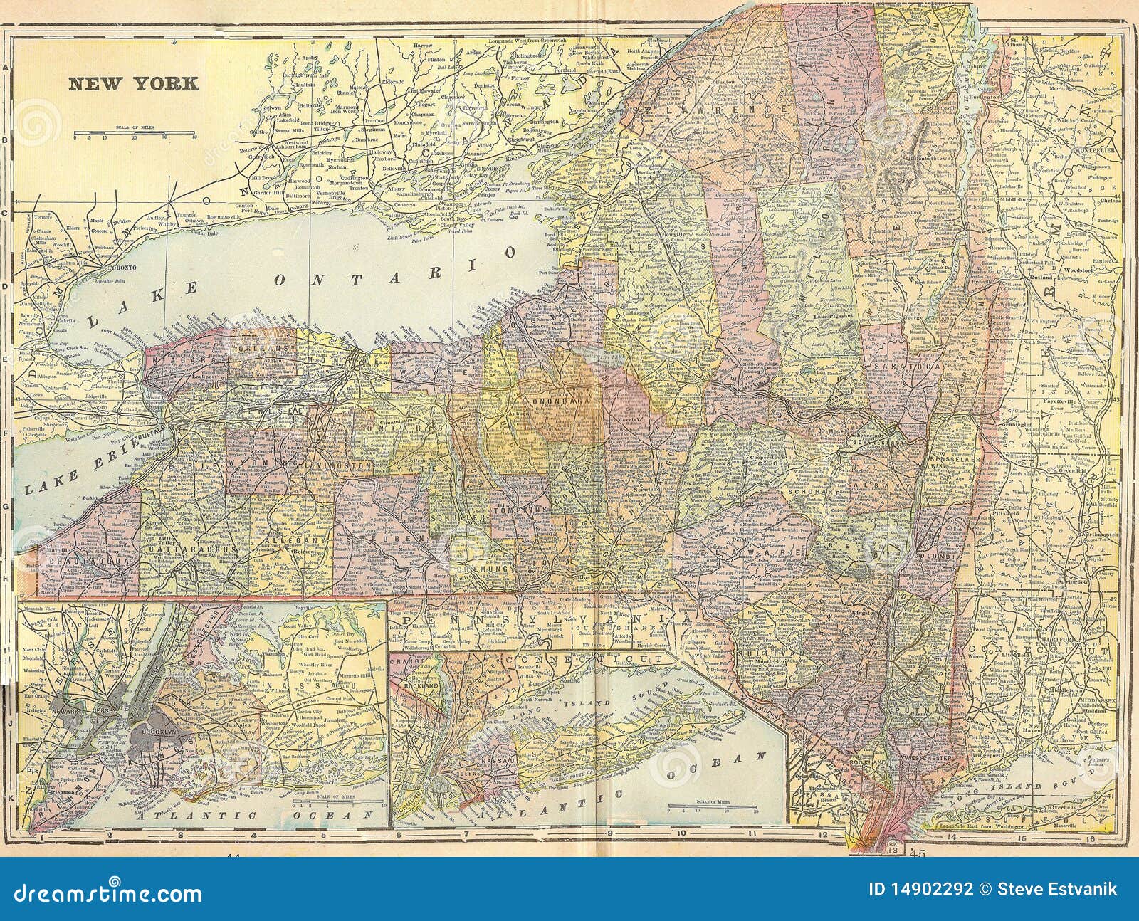 New York US State Vector Map Isolated On White Background. High ...