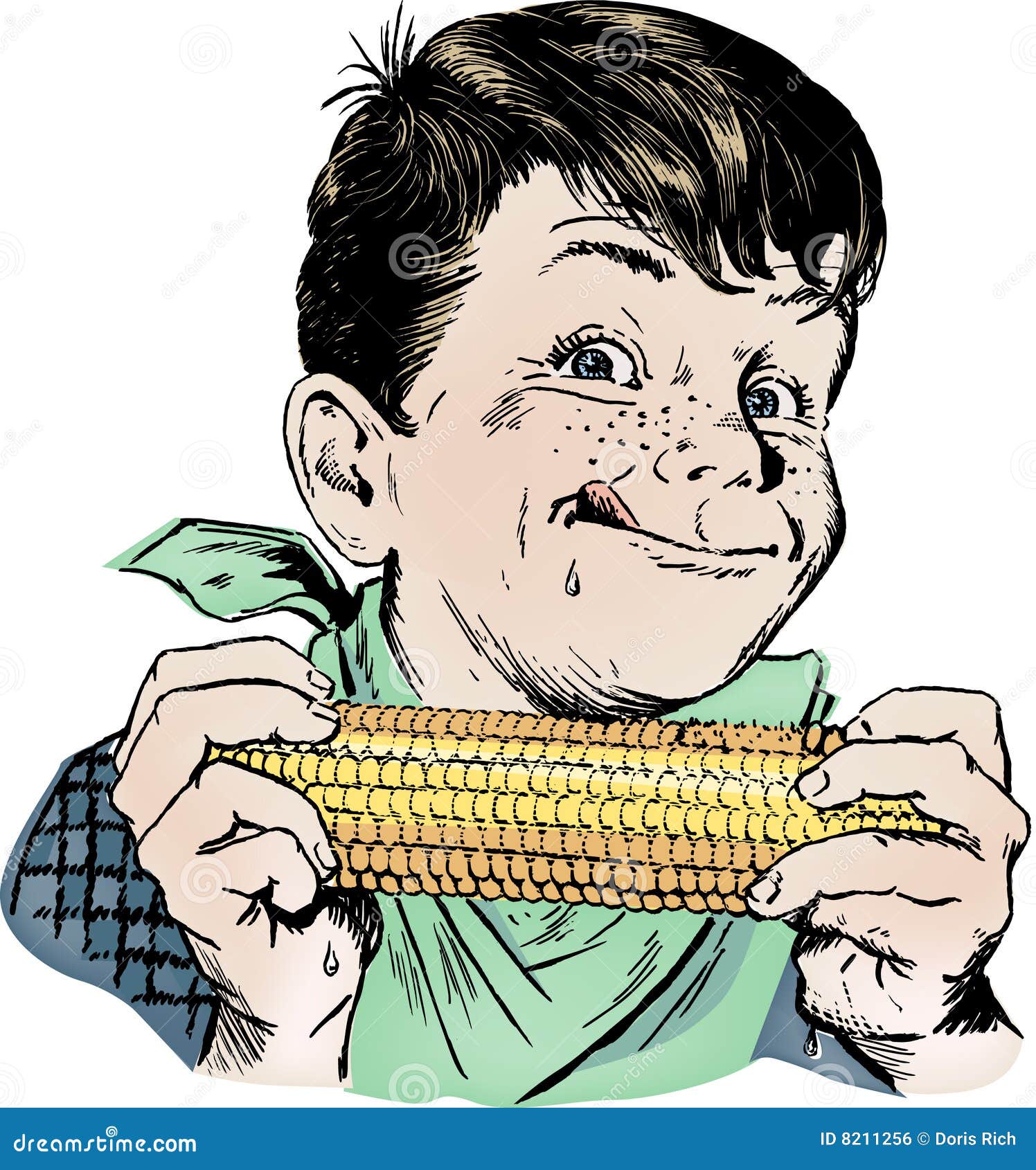 Vintage 1950s Woman Eating Apple Cartoon Vector | CartoonDealer.com ...