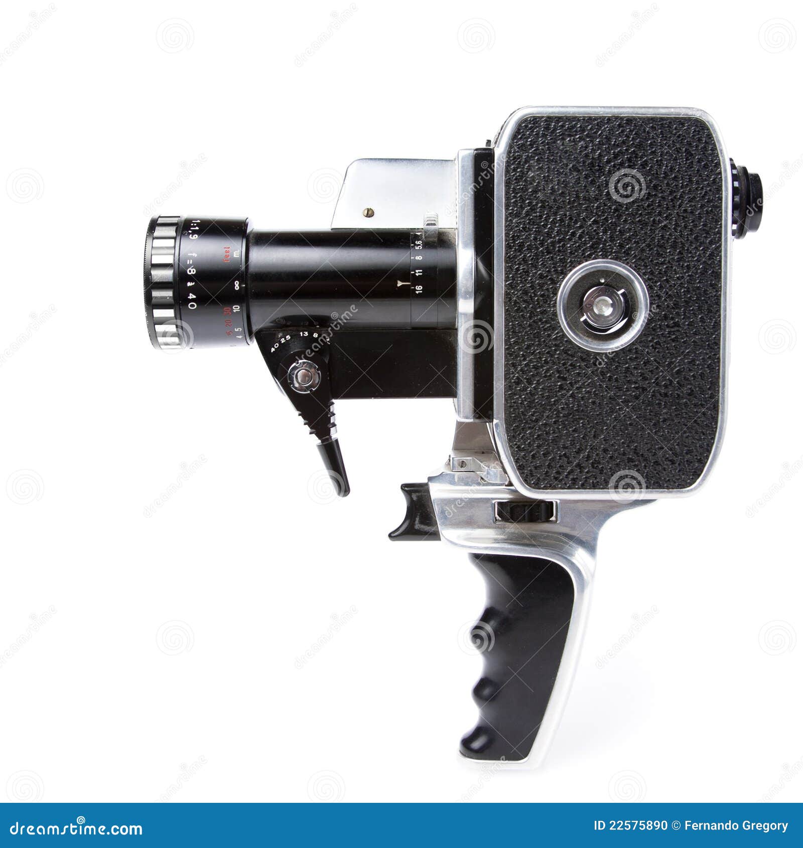 Vintage 8mm Camera Isolated on White Stock Photo - Image of festival ...