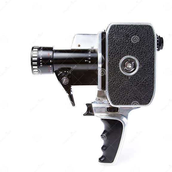 Vintage 8mm Camera Isolated on White Stock Photo - Image of festival ...