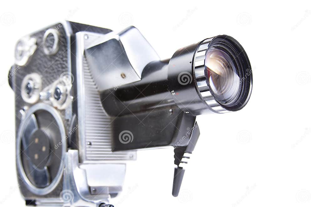Vintage 8mm Camera Isolated on White Stock Image - Image of retro ...