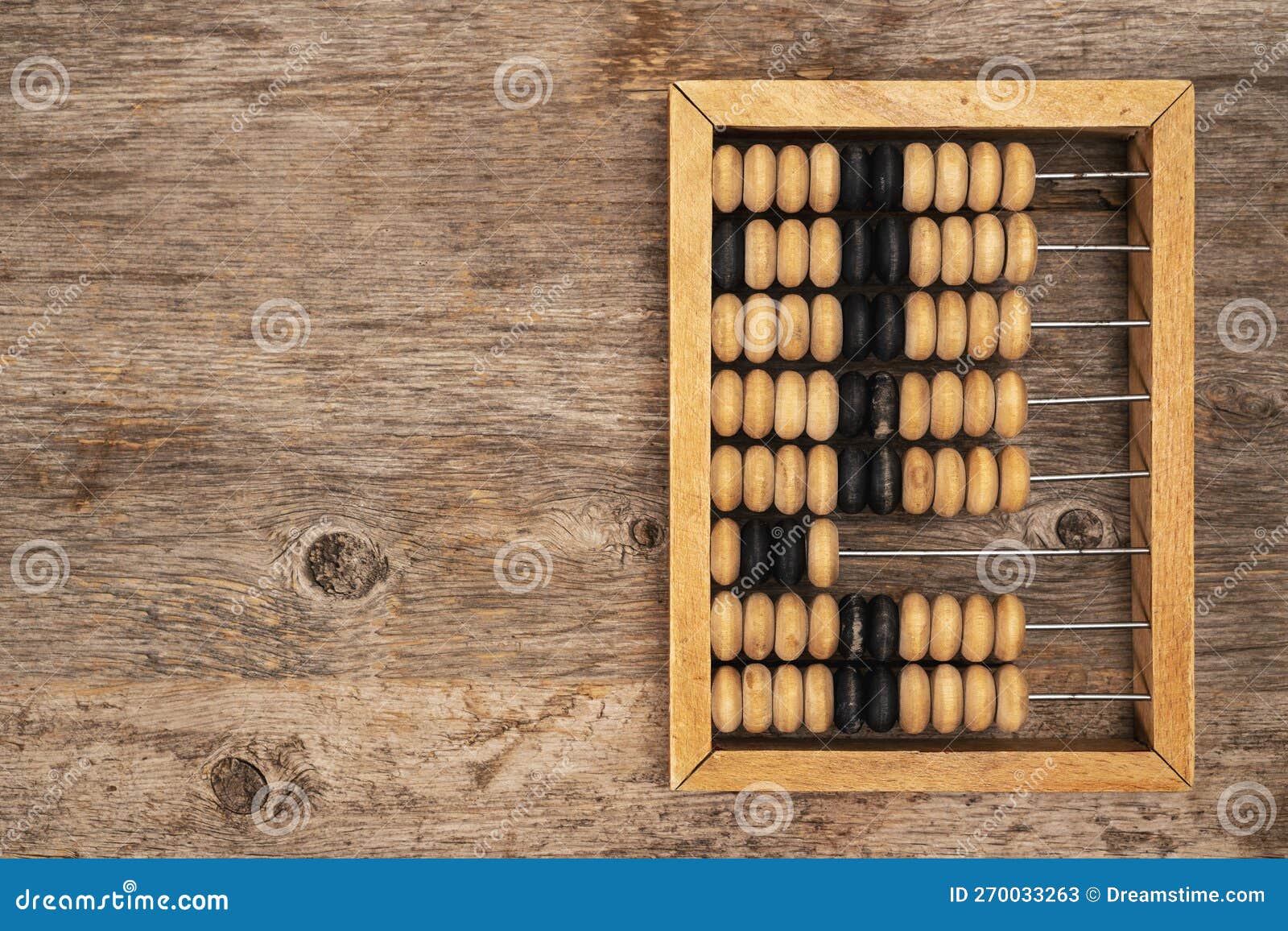 Vintage Abacus on Wooden Background with Copy Space Stock Image - Image ...
