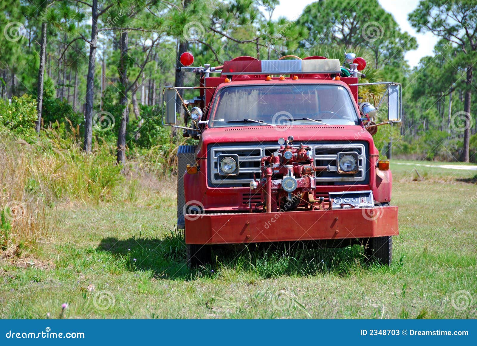 Vintage Abandoned Fire Truck Stock Image - Image of fire, firetruck ...