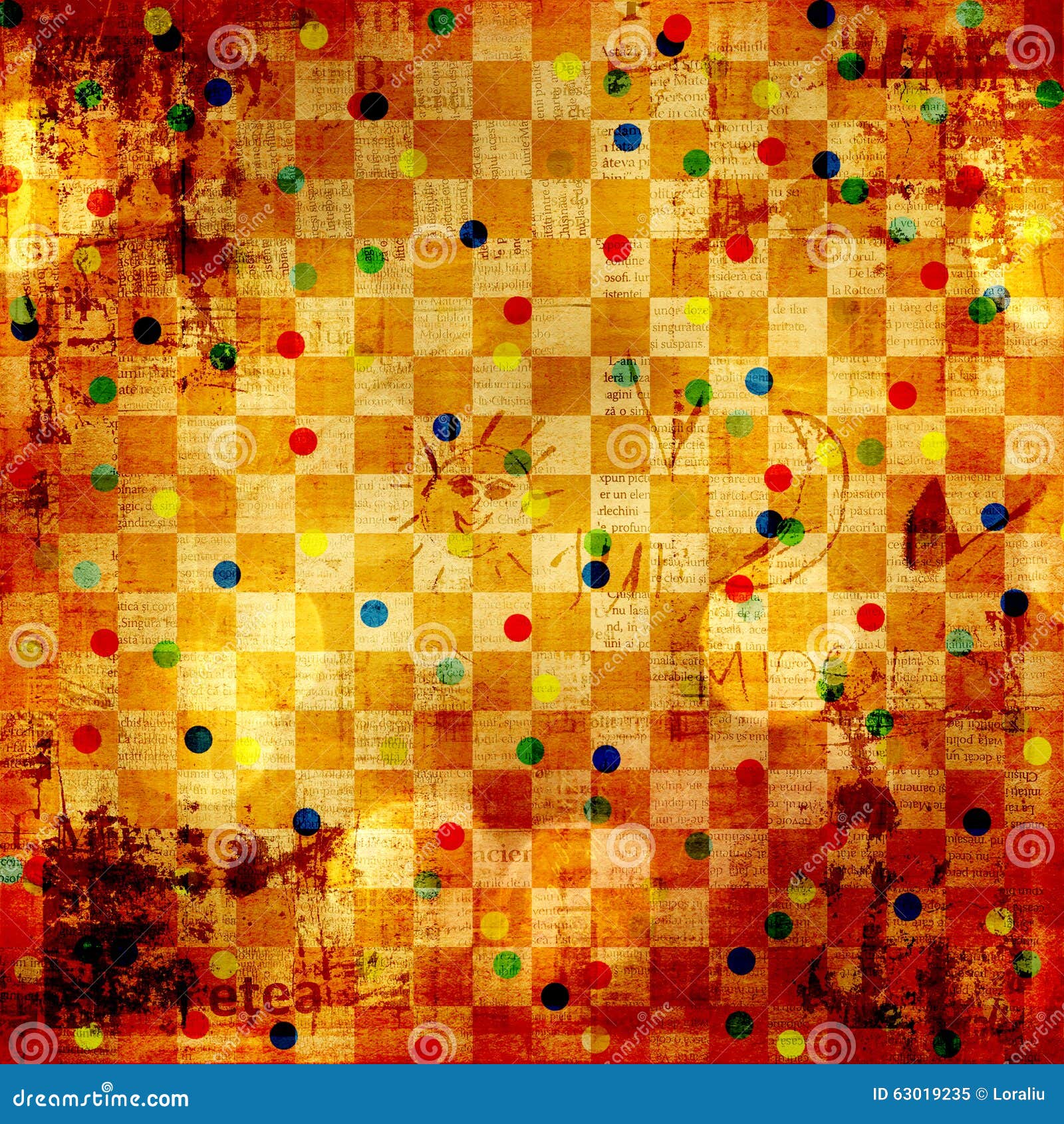 Vintage Abstract Background with Chess Ornament Stock Illustration ...