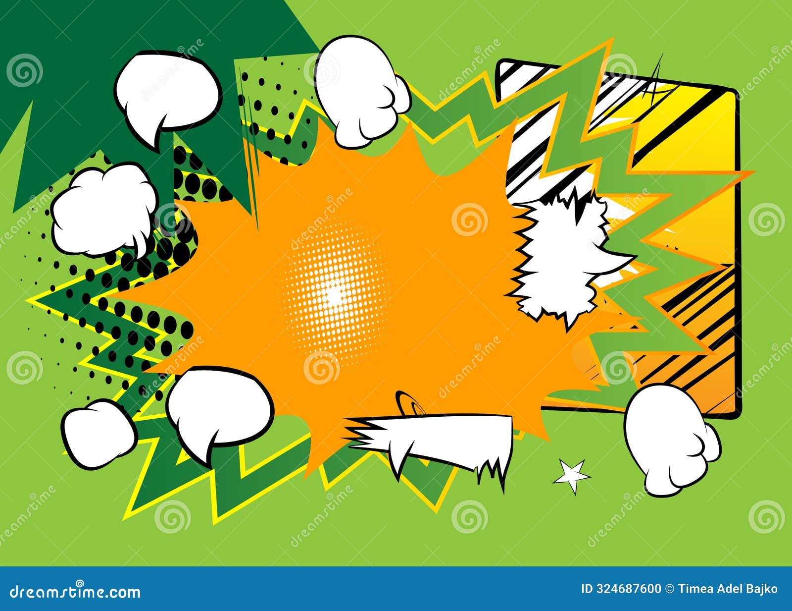 Vintage Abstract Cartoon Backdrop, Comic Book Background. Retro Vector ...