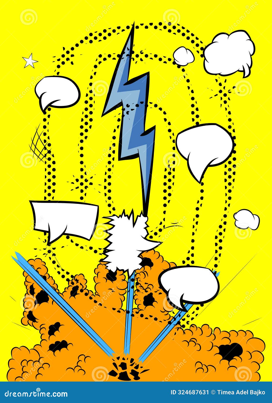 Vintage Abstract Cartoon Backdrop, Comic Book Background. Retro Vector ...