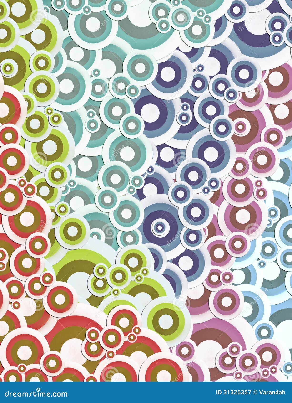 Vintage Abstract with Colourful Retro Circle Stock Illustration ...