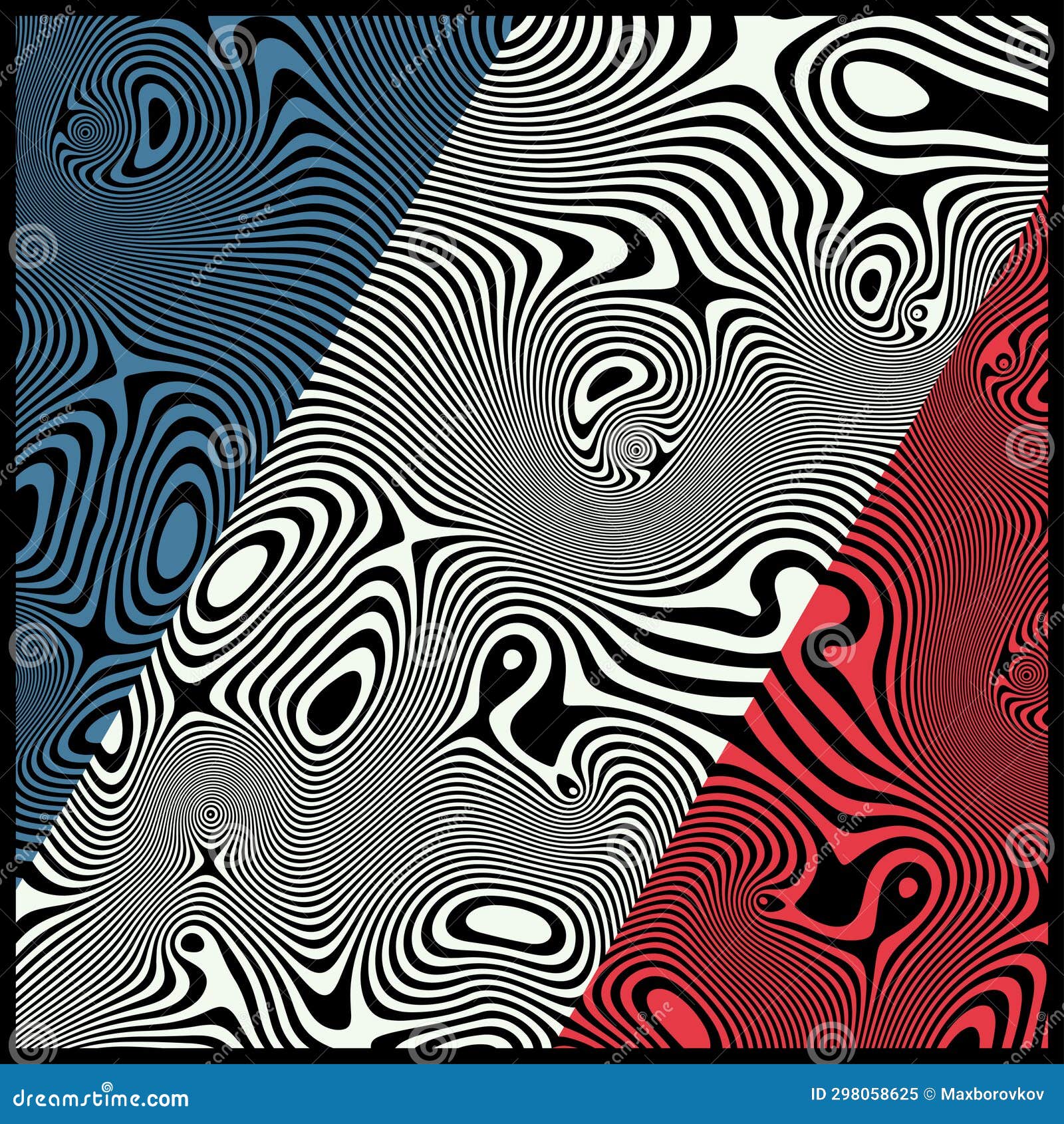 Vintage Abstract French Flag Poster with Textured Liquid Pattern Design ...