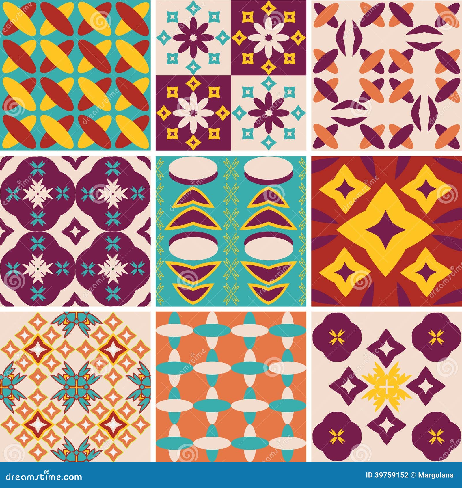 Vintage Abstract Pattern Set Stock Vector - Illustration of repetition ...