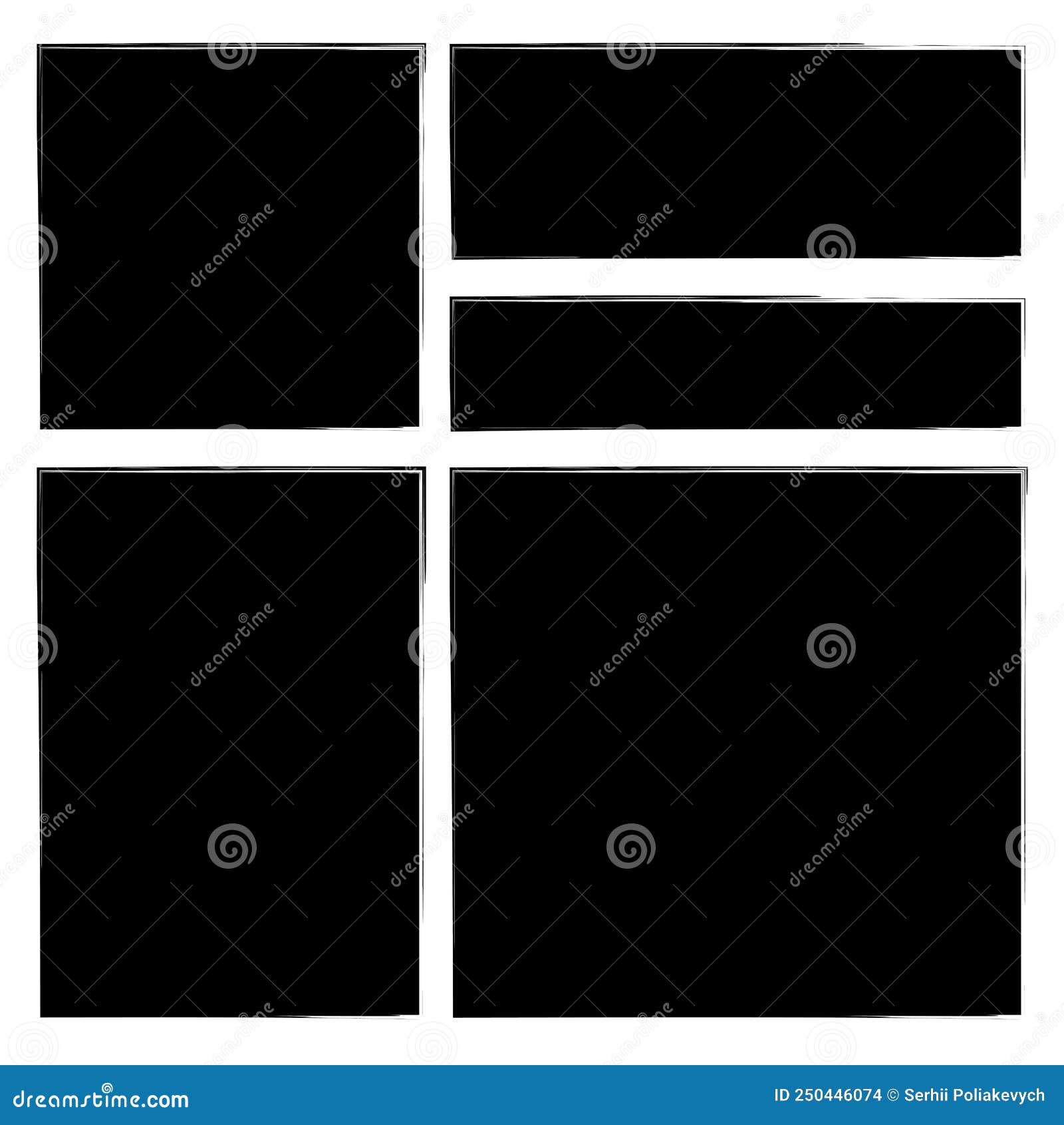 Vintage Abstract Rectangular Brush. Edge Frame. Watercolor Brush ...