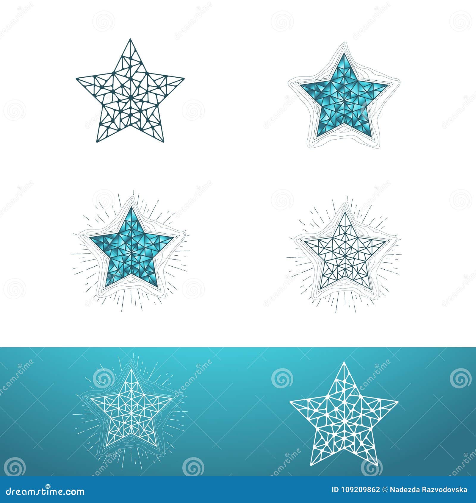 Vintage Abstract Star Design Set Stock Vector - Illustration of ...