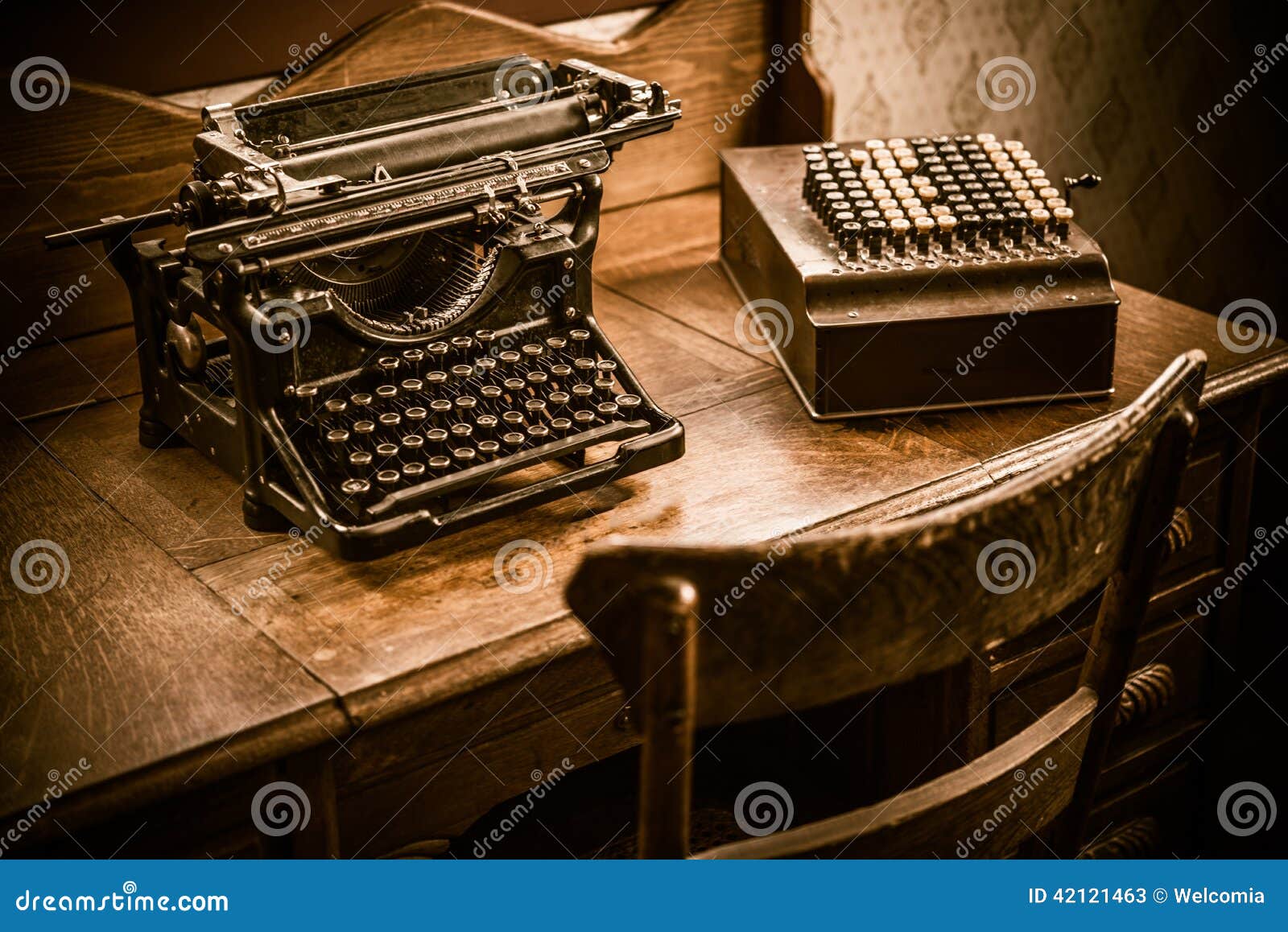 Vintage Accountant Desk stock image. Image of wooden - 42121463