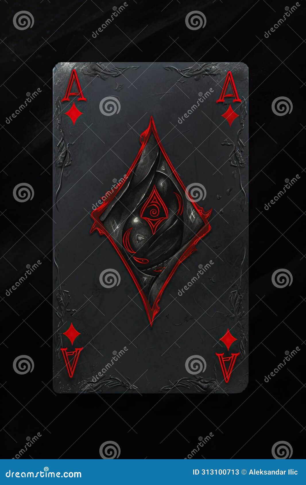 Vintage Ace Card on Black Background. Gambling Concept Stock Image ...