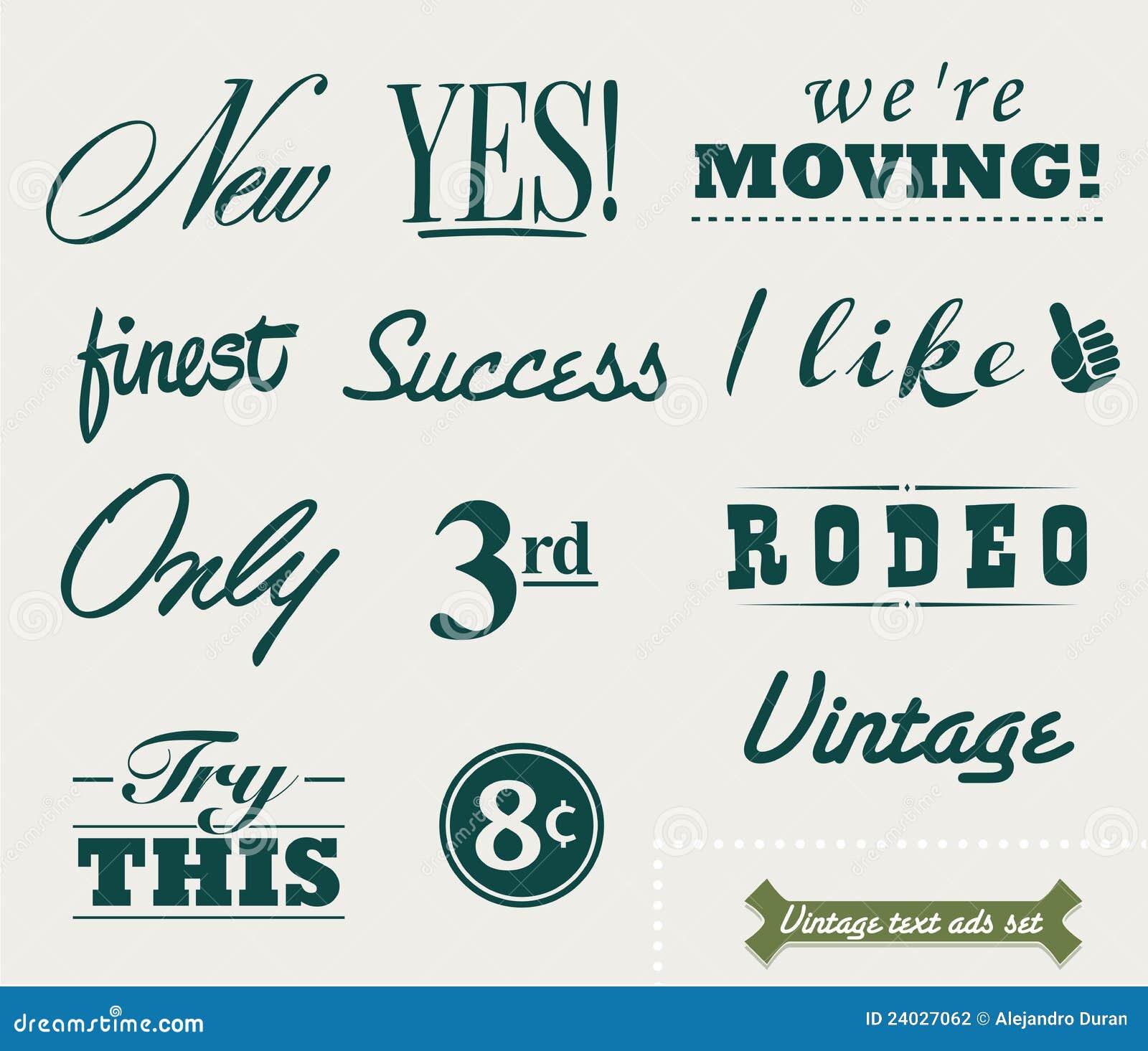 Vintage ad text 3 stock vector. Illustration of sign - 24027062