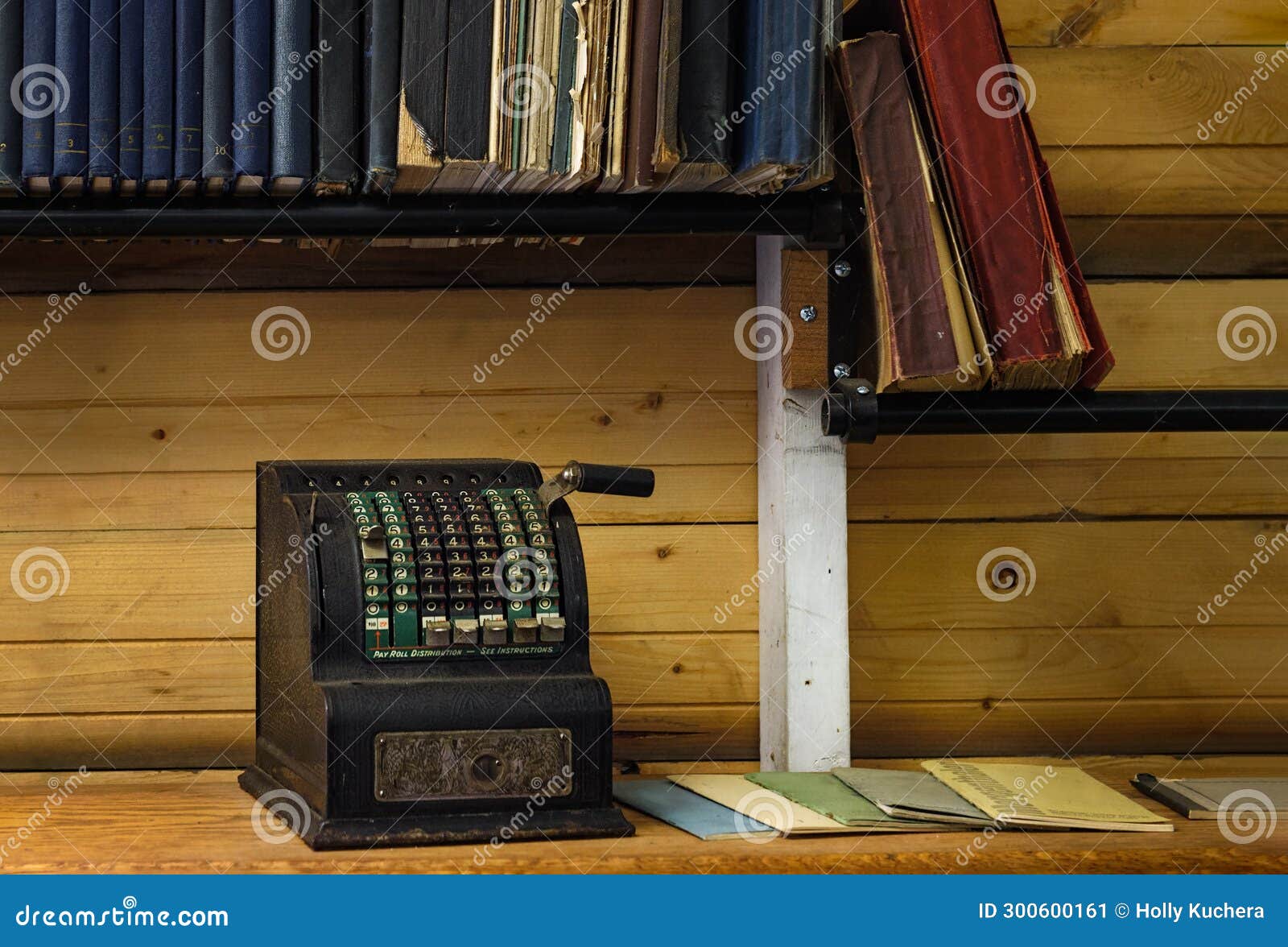Vintage Adding Machine with Manuals and Booklets Stock Image - Image of ...