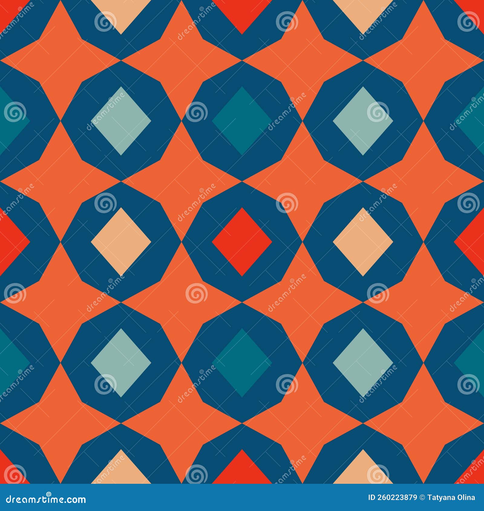 Vintage Aestethic Pattern With Triangles In The Style Of The 70s And 60 ...