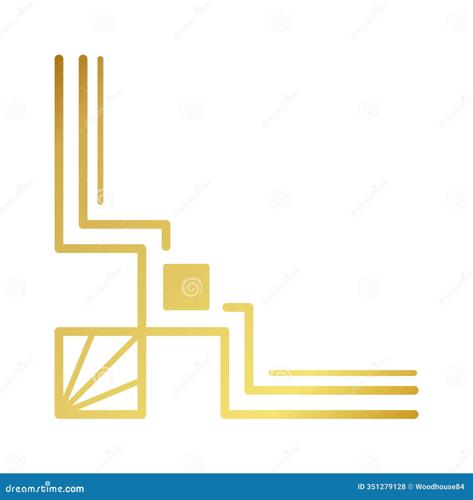 Vintage Aesthetic Decorative Golden Corner Stock Vector - Illustration ...