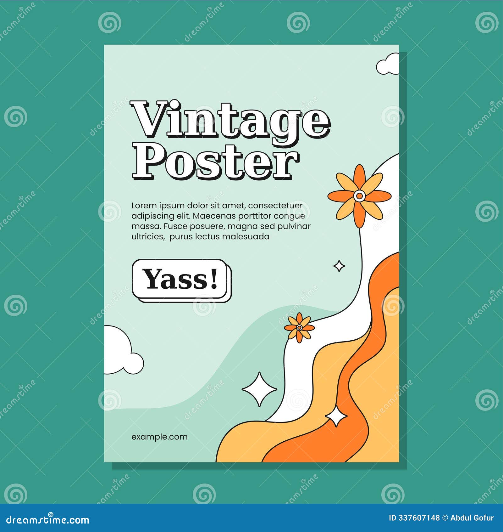 Aesthetic Poster In Pastel Color With Leaves And Moon. Beige Silhouette ...