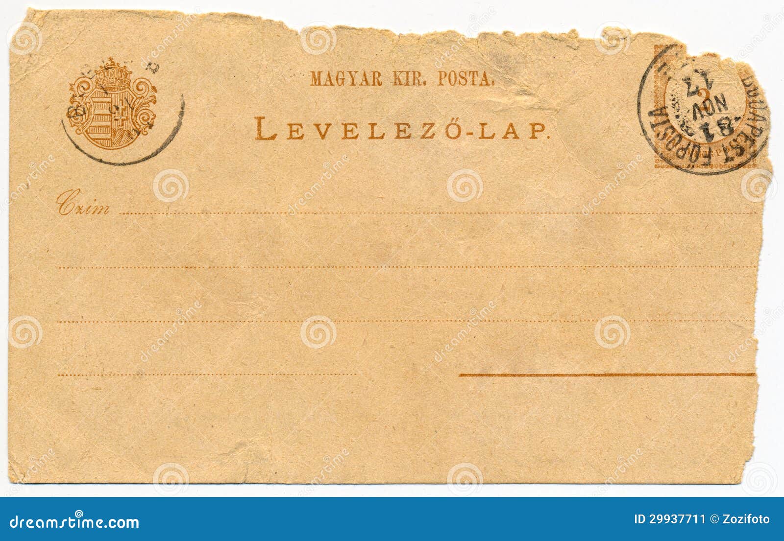 Vintage Postcard - Circa 1881 Stock Image - Image of cream, antique ...