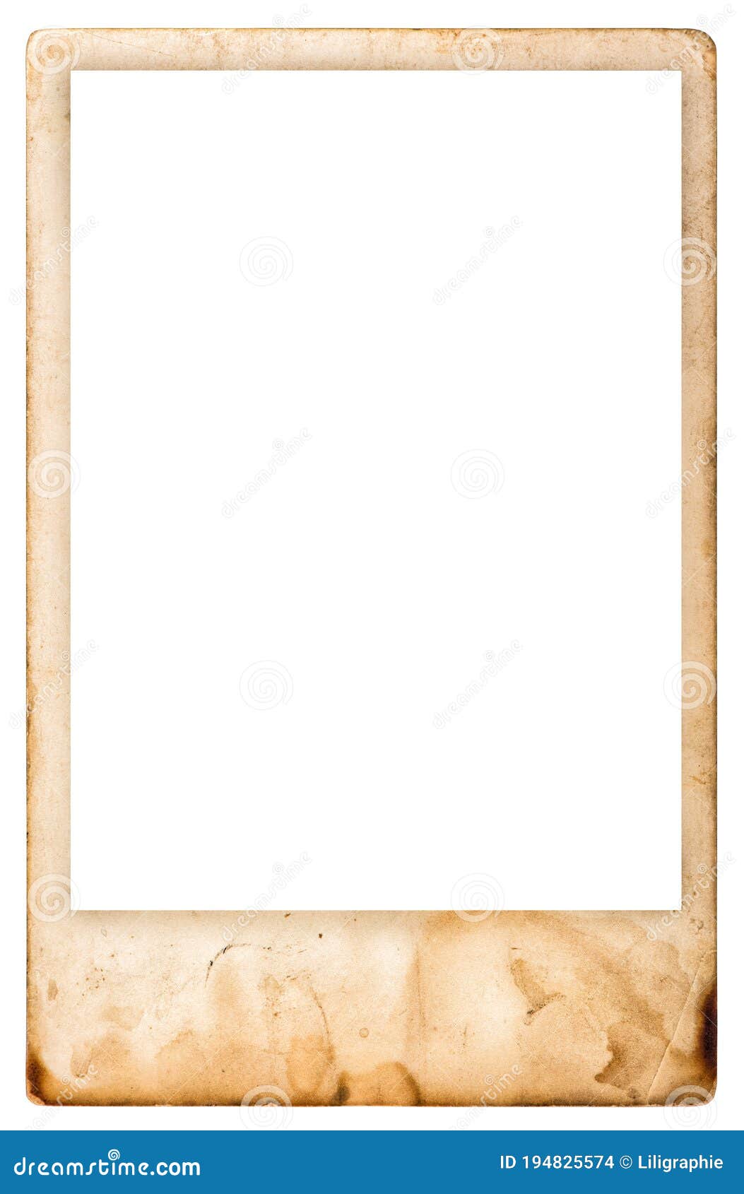 Vintage Aged Photo Frame Isolated White Background Stock Photo - Image ...
