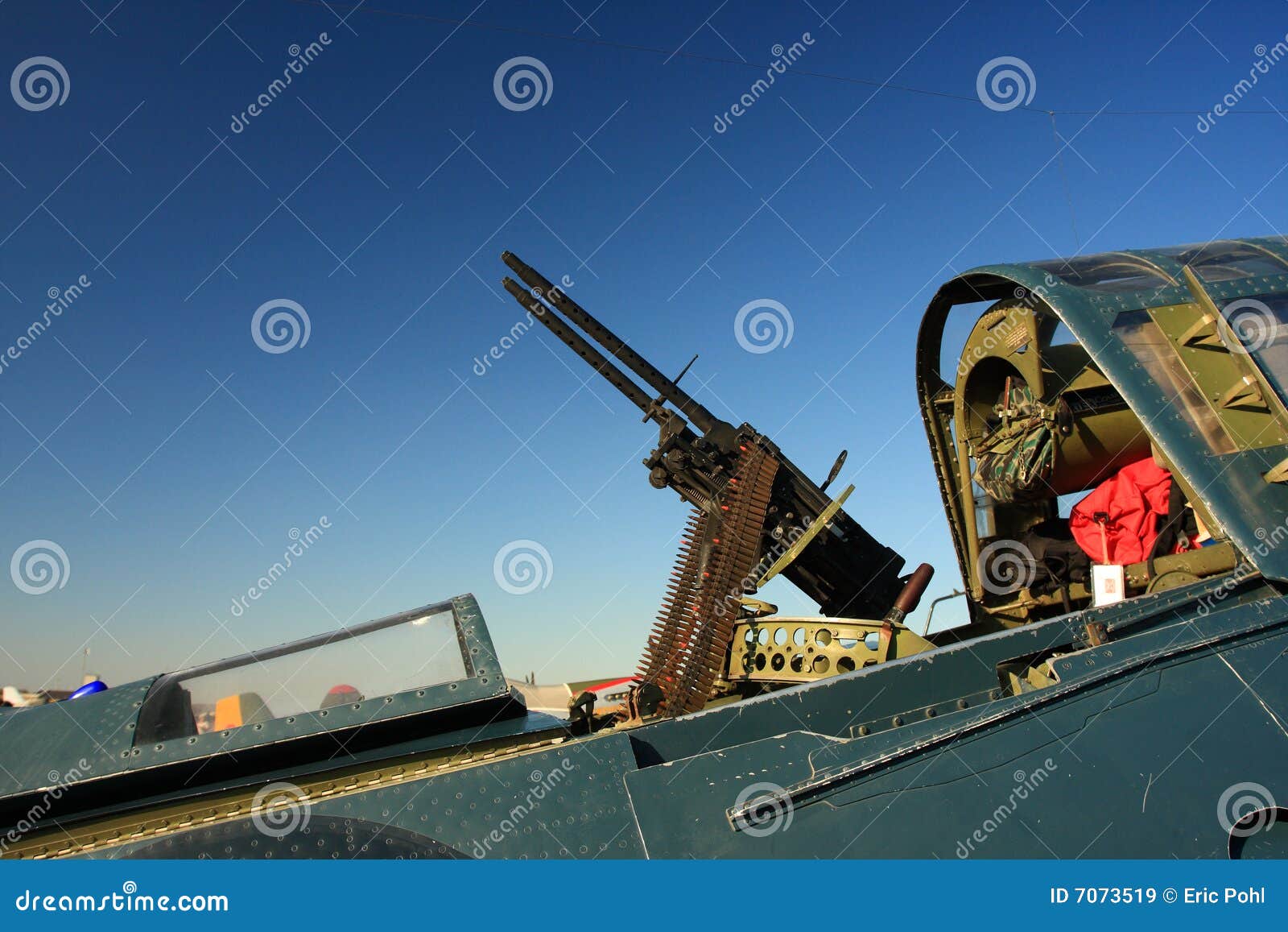 Vintage Aircraft Machine Gun Stock Image - Image of aviation, military ...