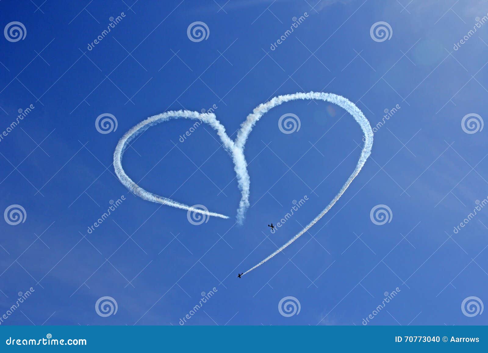 Vintage Aircraft Sky Writing Romantic Heart Shape Stock Photo - Image ...