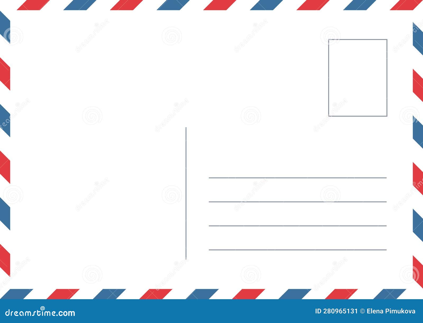 Back Of Airmail Blank Postcard. Stock Photography | CartoonDealer.com ...