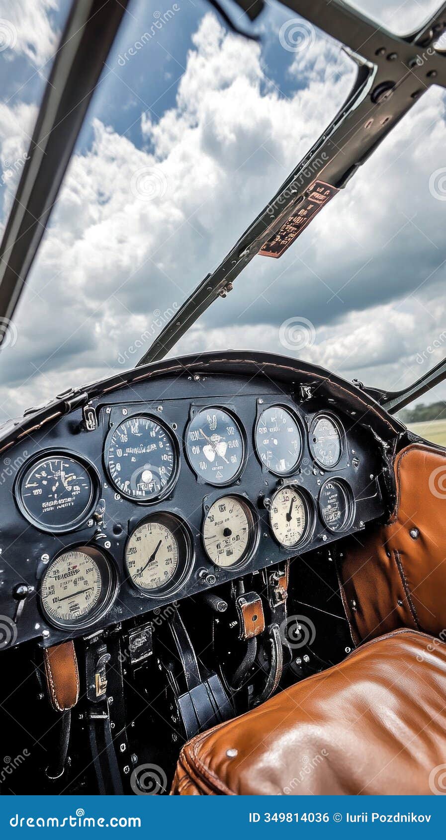Vintage Airplane Cockpit Instruments Showing Flight Data Stock Photo ...