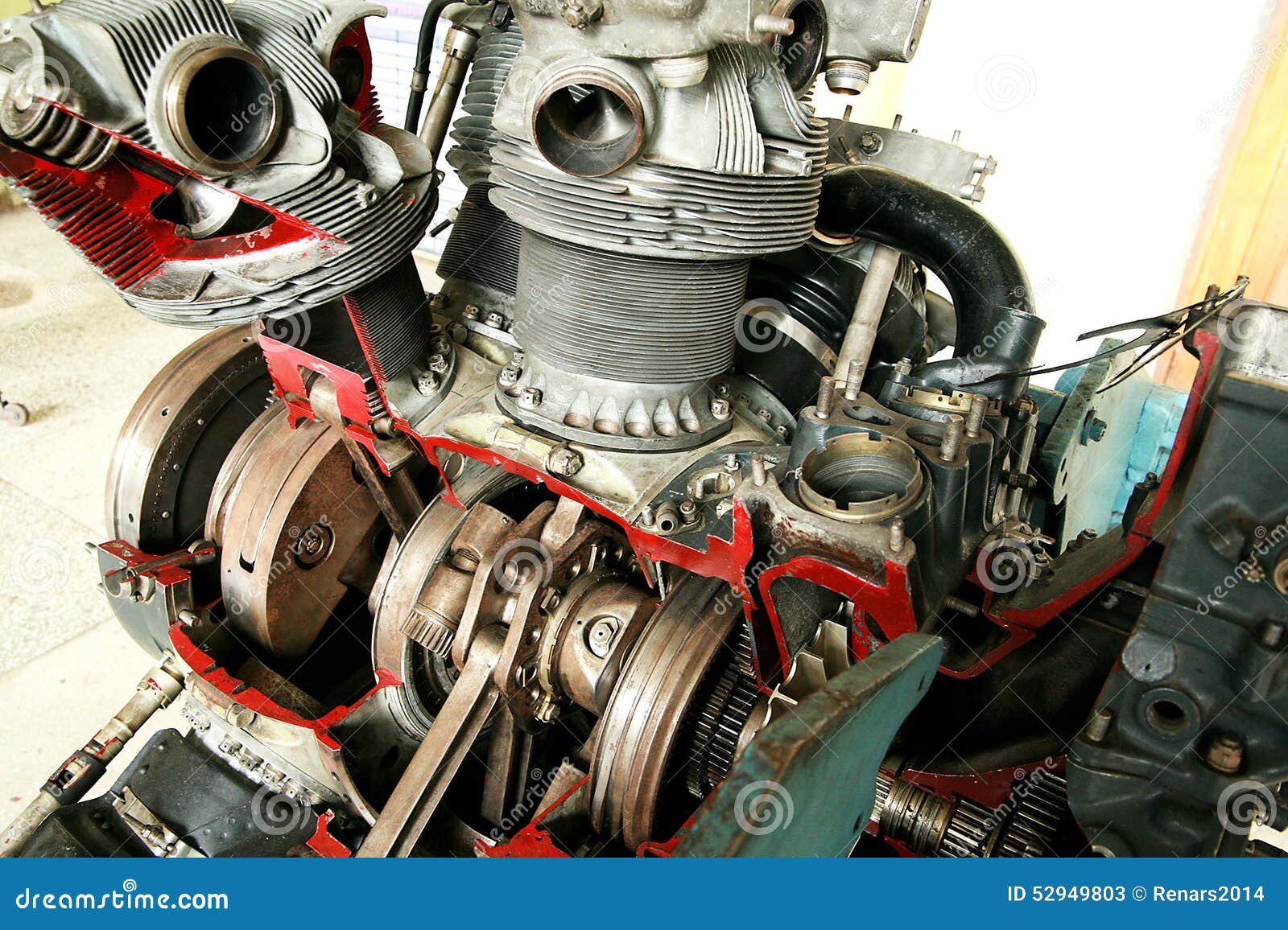 Vintage airplane engine stock image. Image of cooling - 52949803