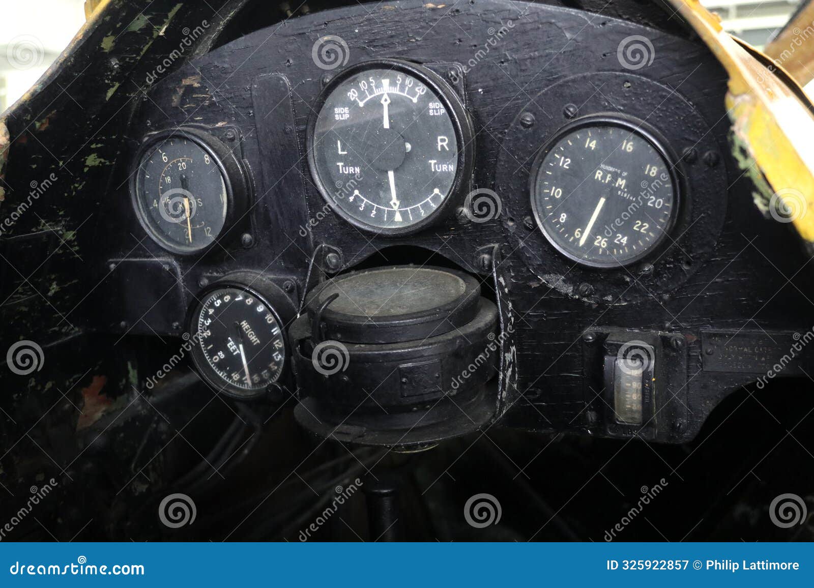 Vintage Airplane Flight Deck Instruments Stock Image - Image of ...