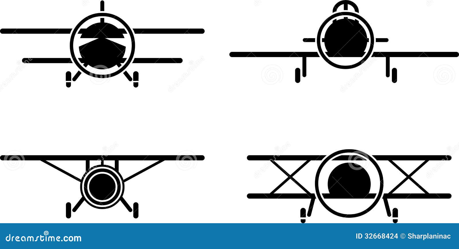 Vintage airplane icon set stock vector. Illustration of design - 32668424