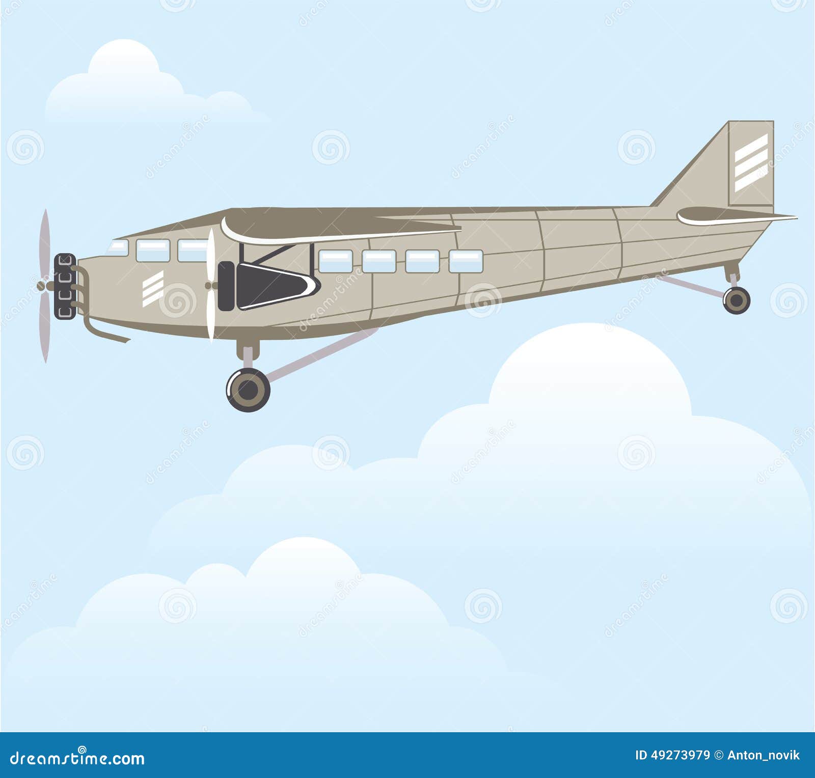 Vintage Airplane Illustration Vector Stock Vector - Illustration of ...