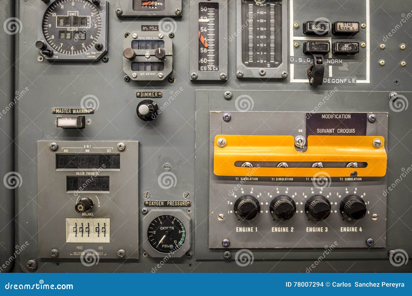 Vintage Airplane Panel Controls Stock Photo - Image of control ...