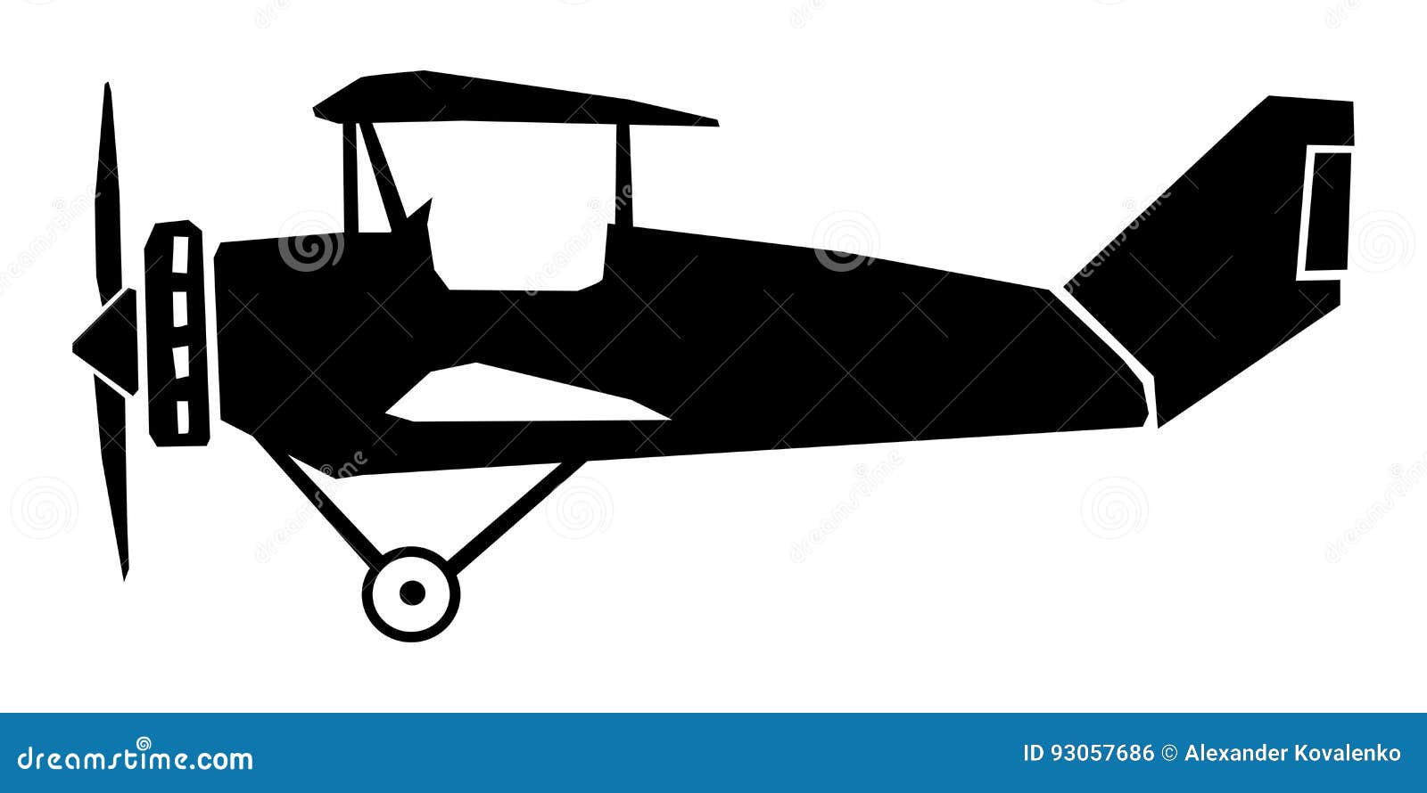 Airplane Side View. Cartoon Passenger Jet Icon Vector Illustration ...