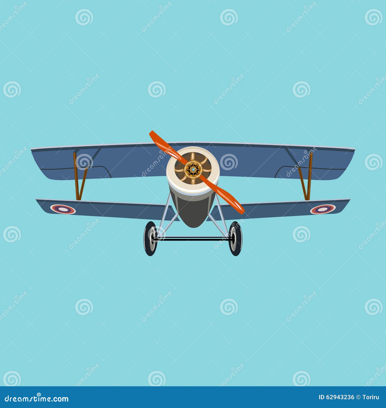 Vintage airplane stock vector. Illustration of biplane - 62943236