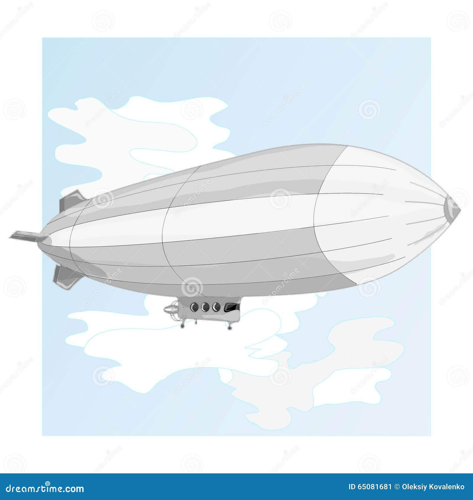 Airship Dirigible Sketch Engraving Vector | CartoonDealer.com #167618208