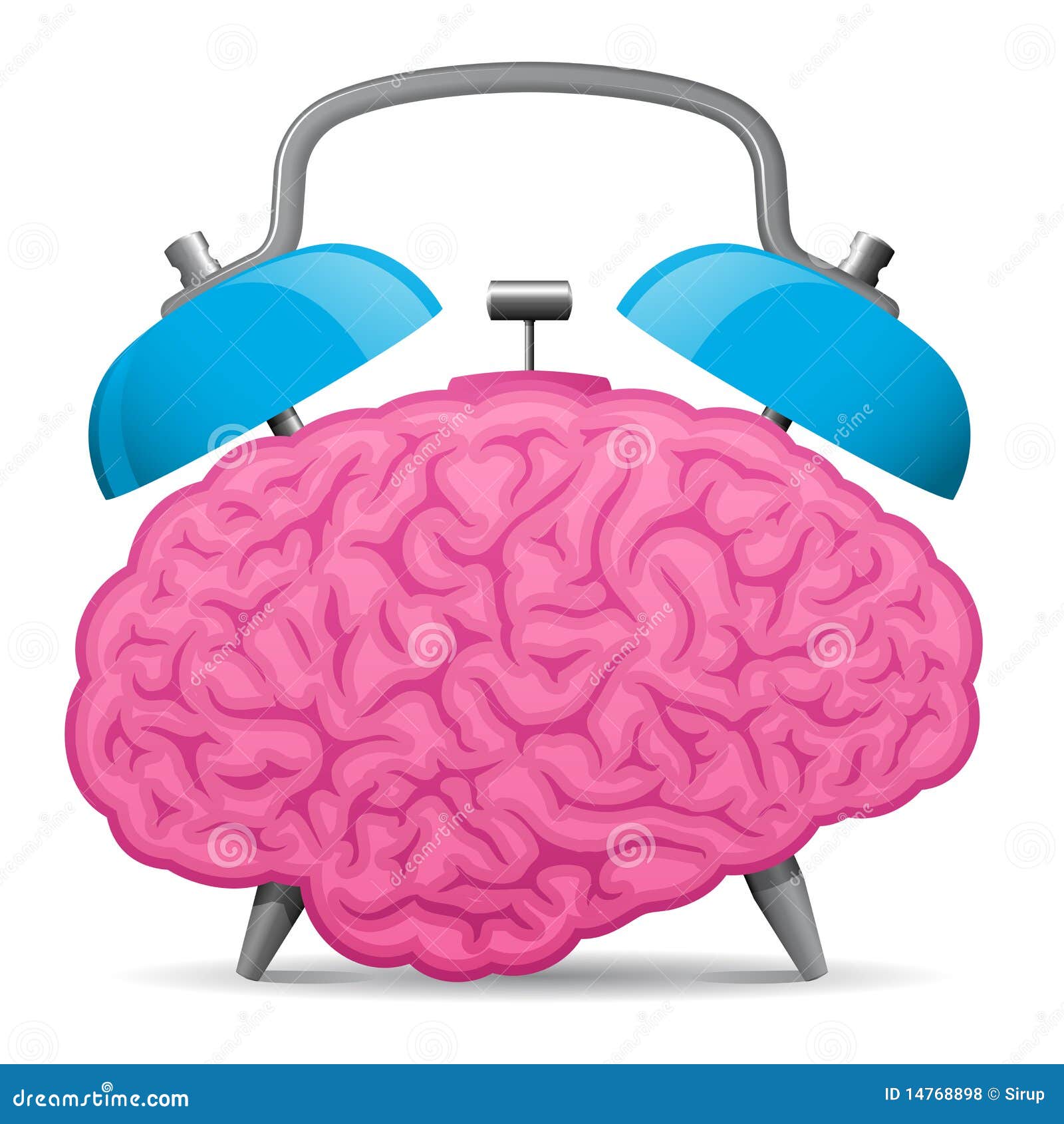 Vintage alarm clock brain stock vector. Illustration of clipart - 14768898