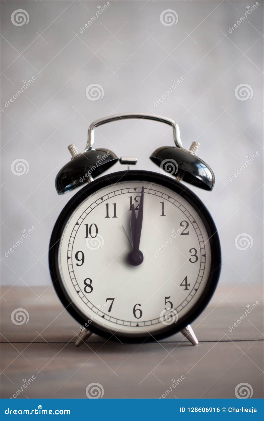 Vintage alarm clock stock photo. Image of clock, alarm - 128606916