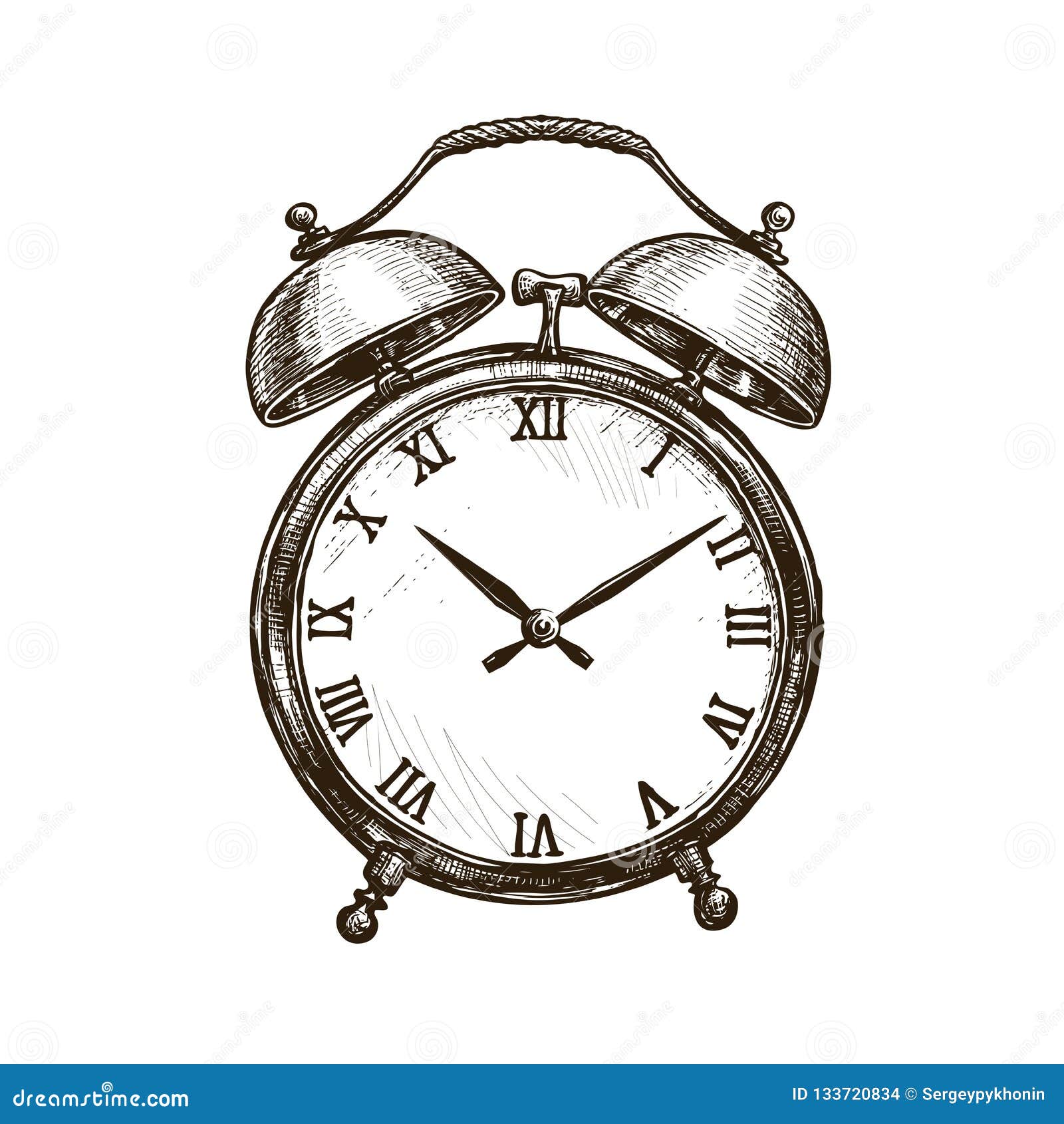 Vintage Alarm Clock. Time Concept Stock Vector - Illustration of ... Vintage Alarm Clock. Time Concept Stock Vector - Illustration of ...