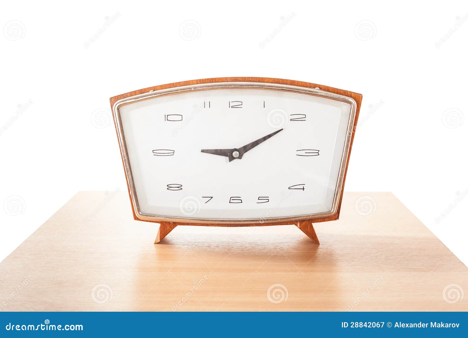 Vintage Alarm Clock on a Wooden Table Stock Image - Image of home ...