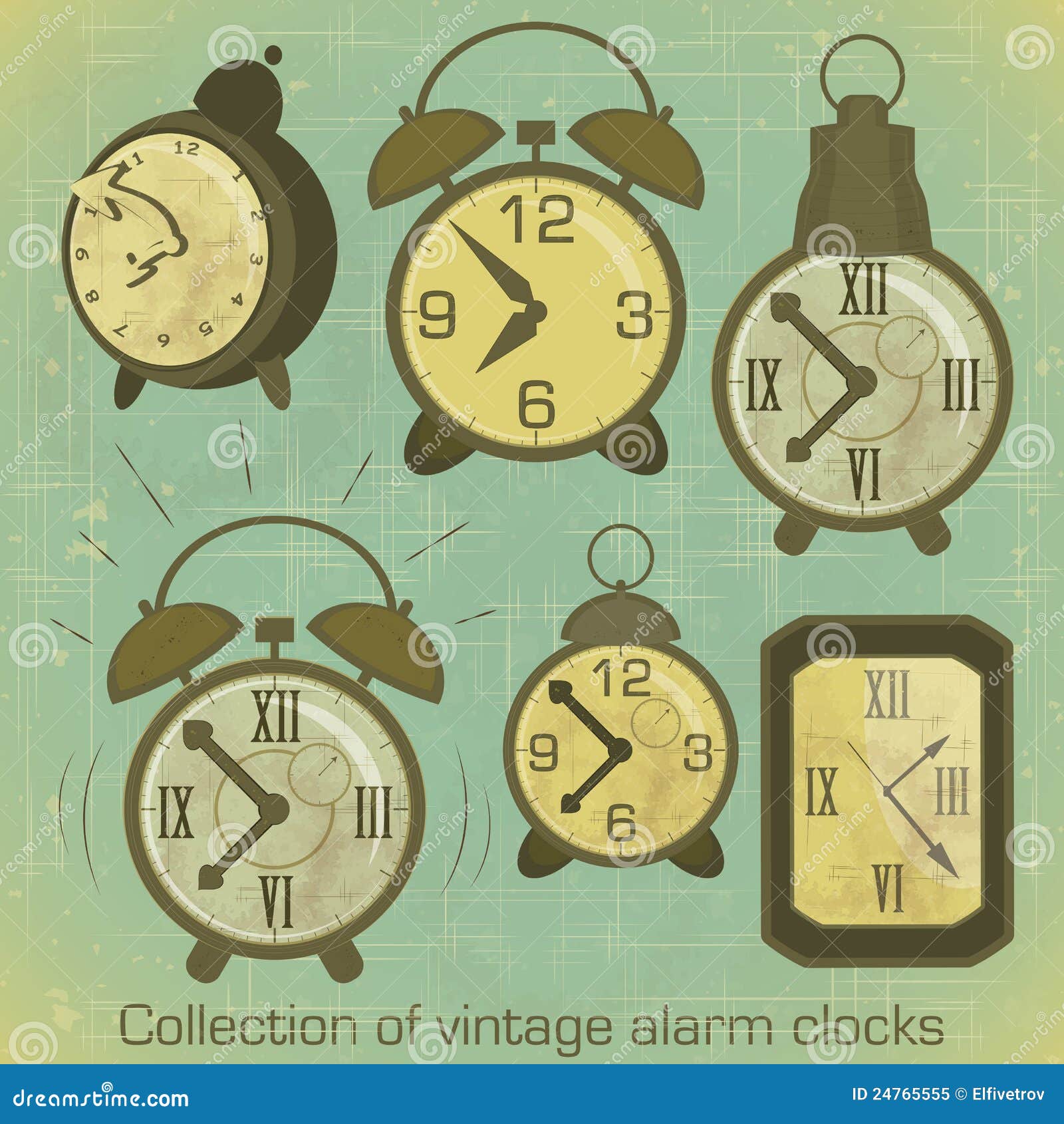 Vintage Alarm Clock Morning Ring Mechanical Clockwise Time Reminder 3d ...