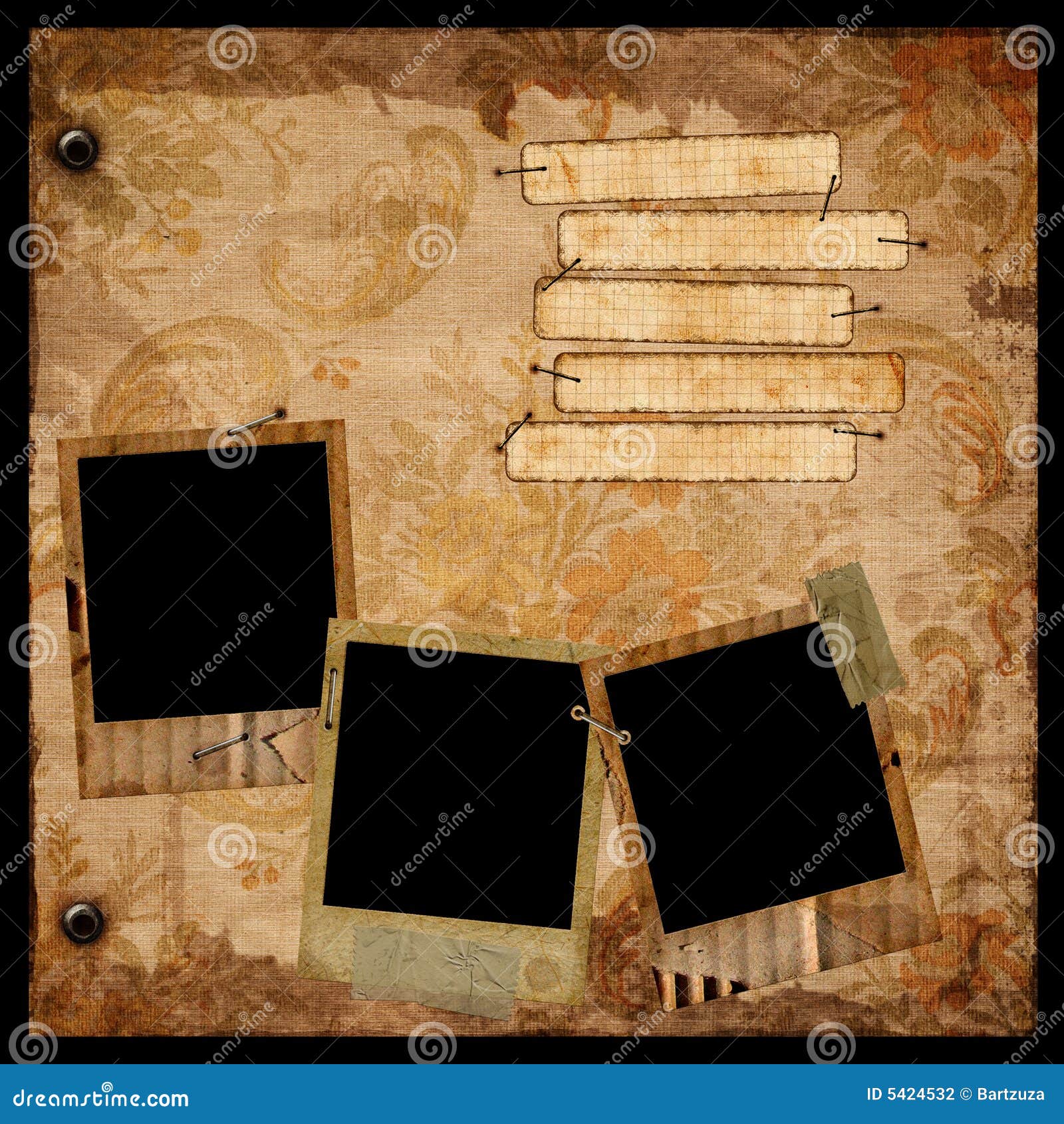 Vintage album page stock photo. Image of dirty, grimy - 5424532