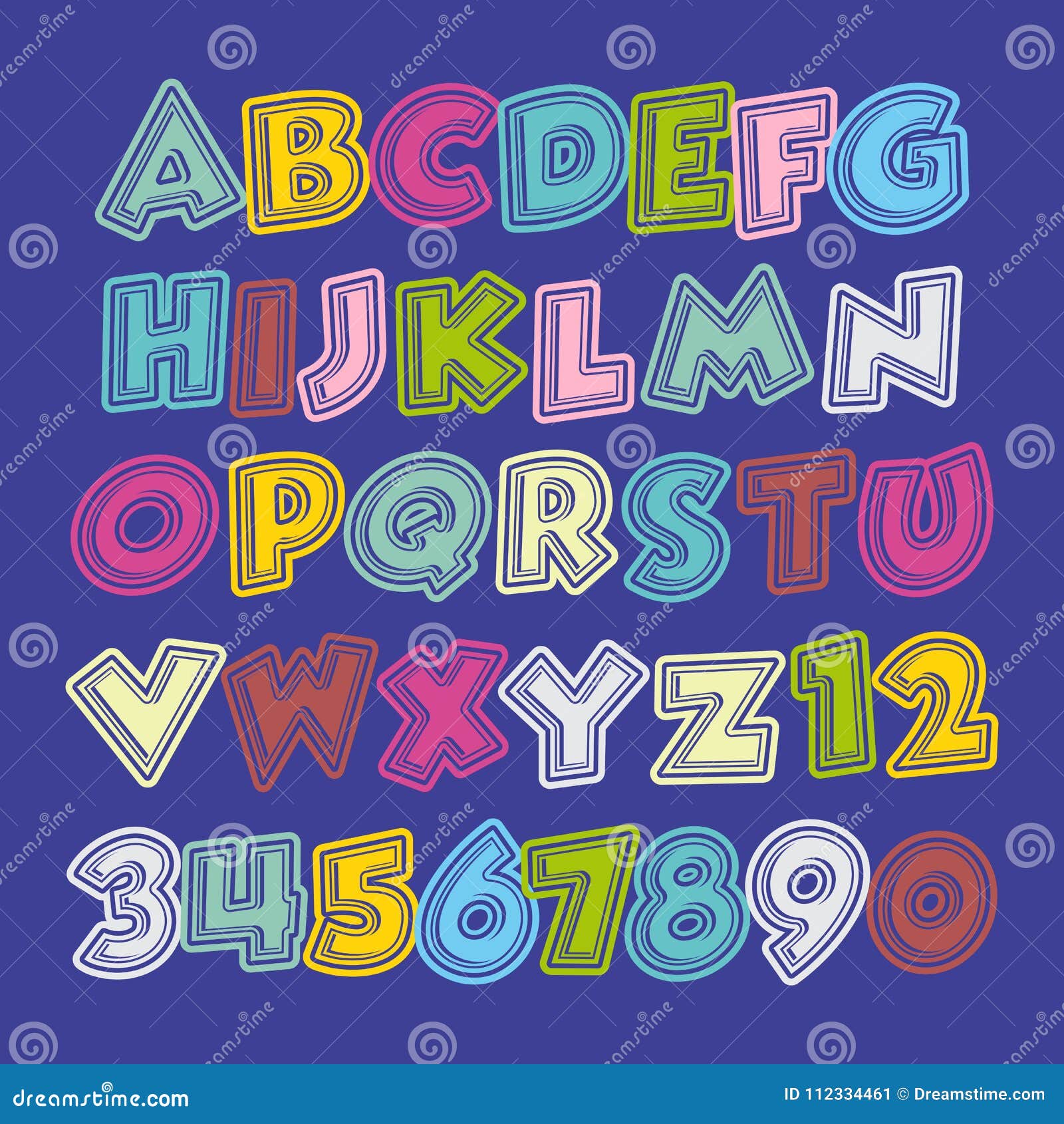 Alphabet Design Handcrafted Vector Collection Stock Vector ...