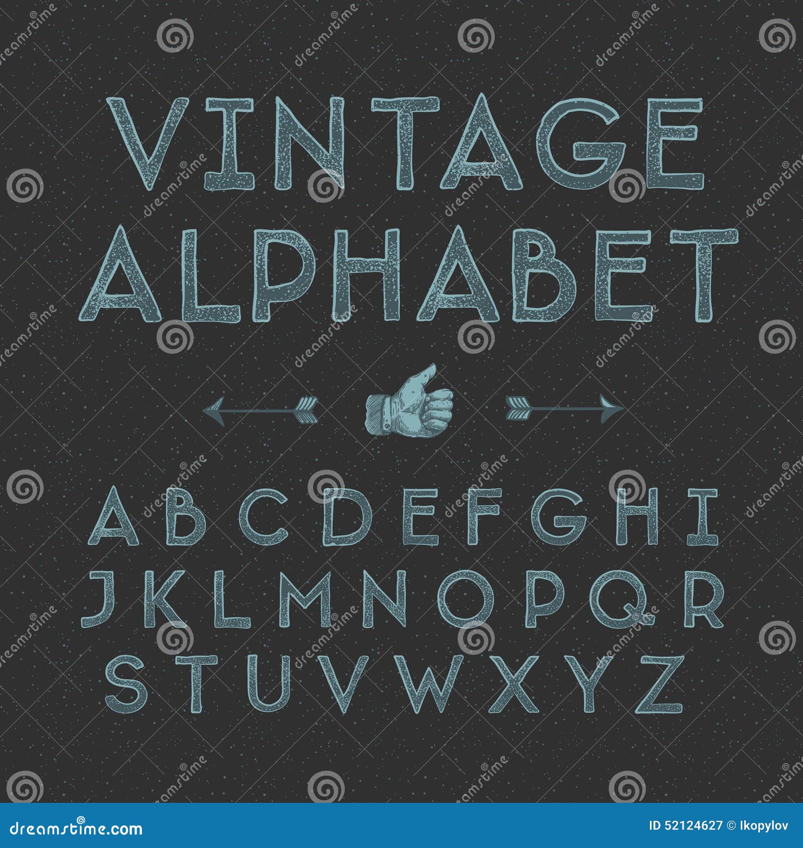 Vintage alphabet stock vector. Illustration of poster - 52124627
