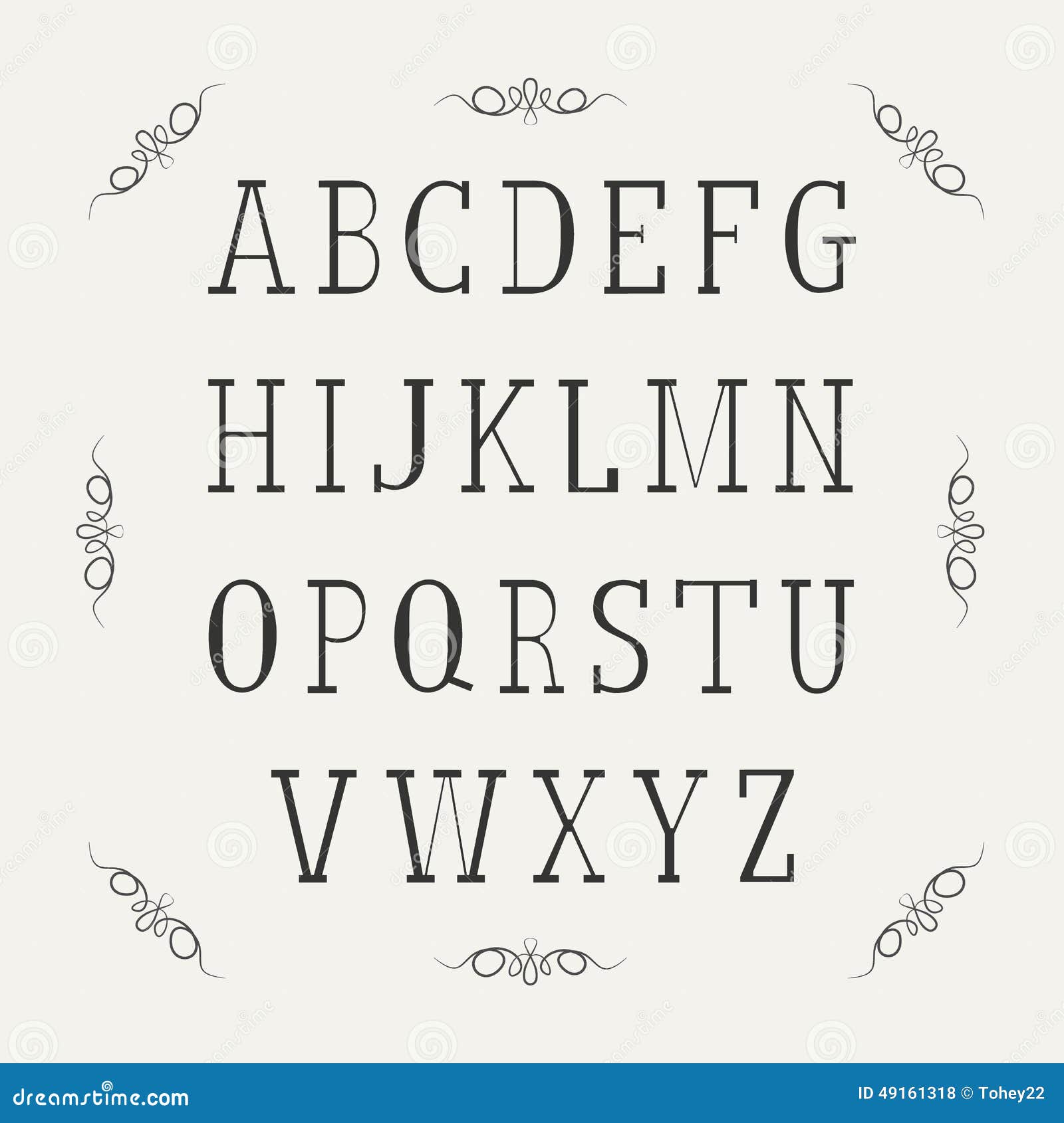 Vintage alphabet stock illustration. Illustration of word - 49161318