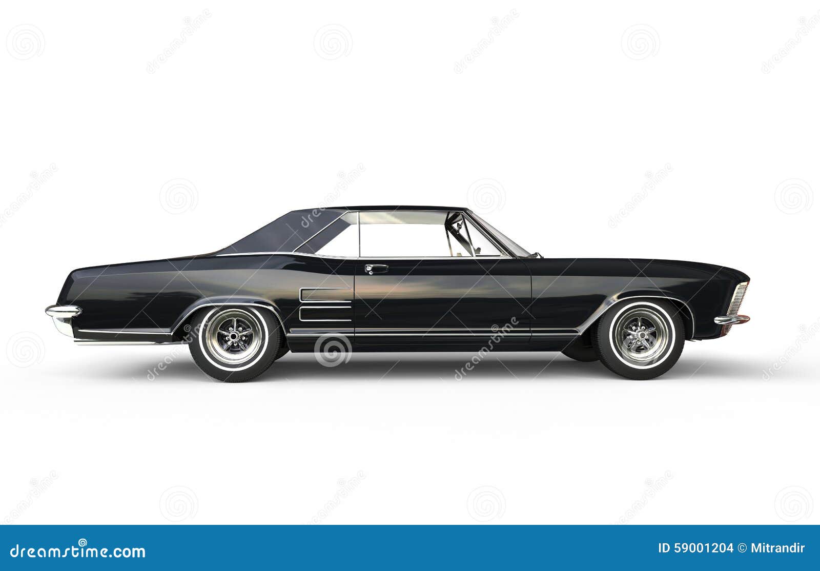 Vintage American Car Side View Stock Illustration - Illustration of ...