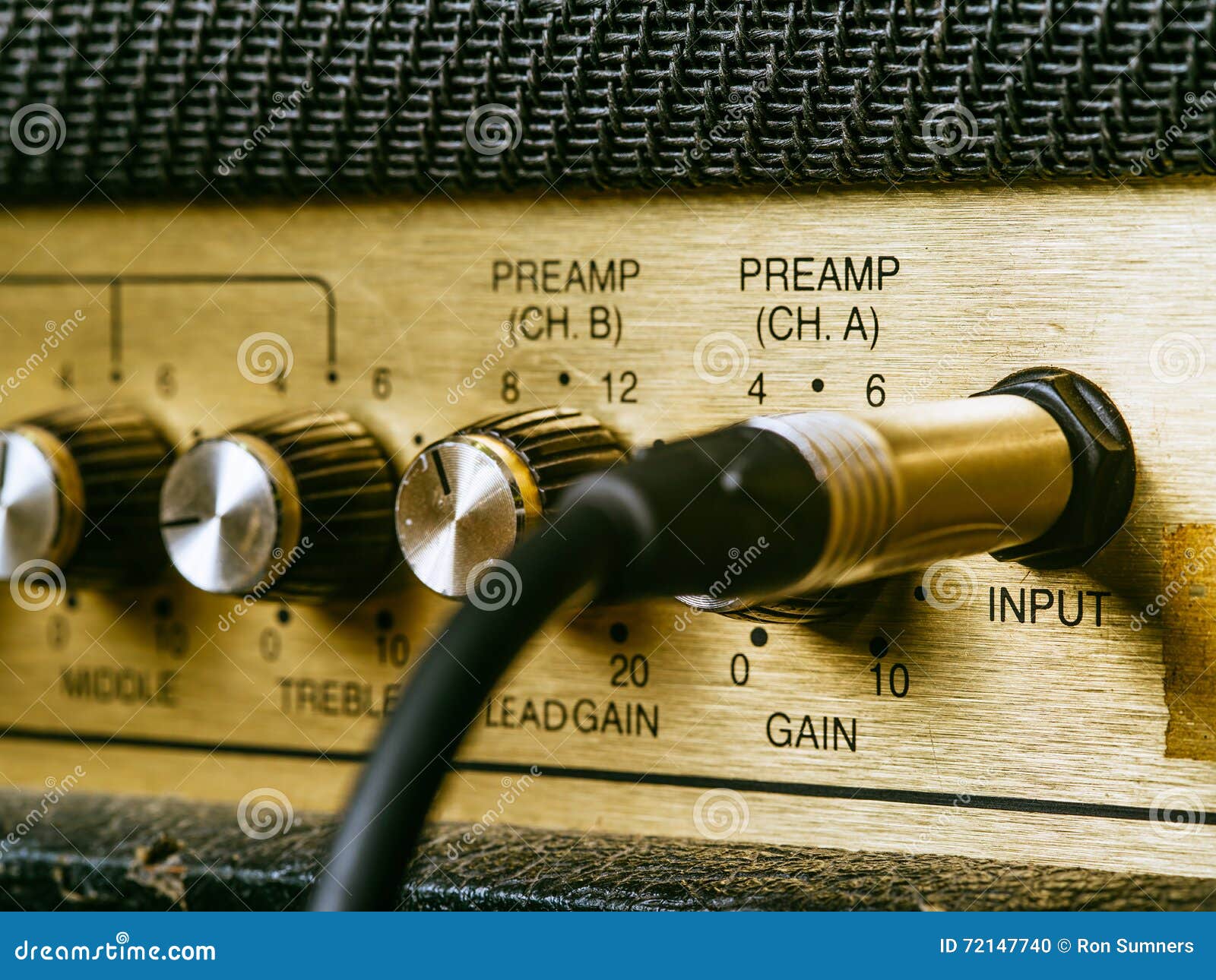 Vintage Amplifier Knobs And Input Stock Photo - Image of input, macro ...