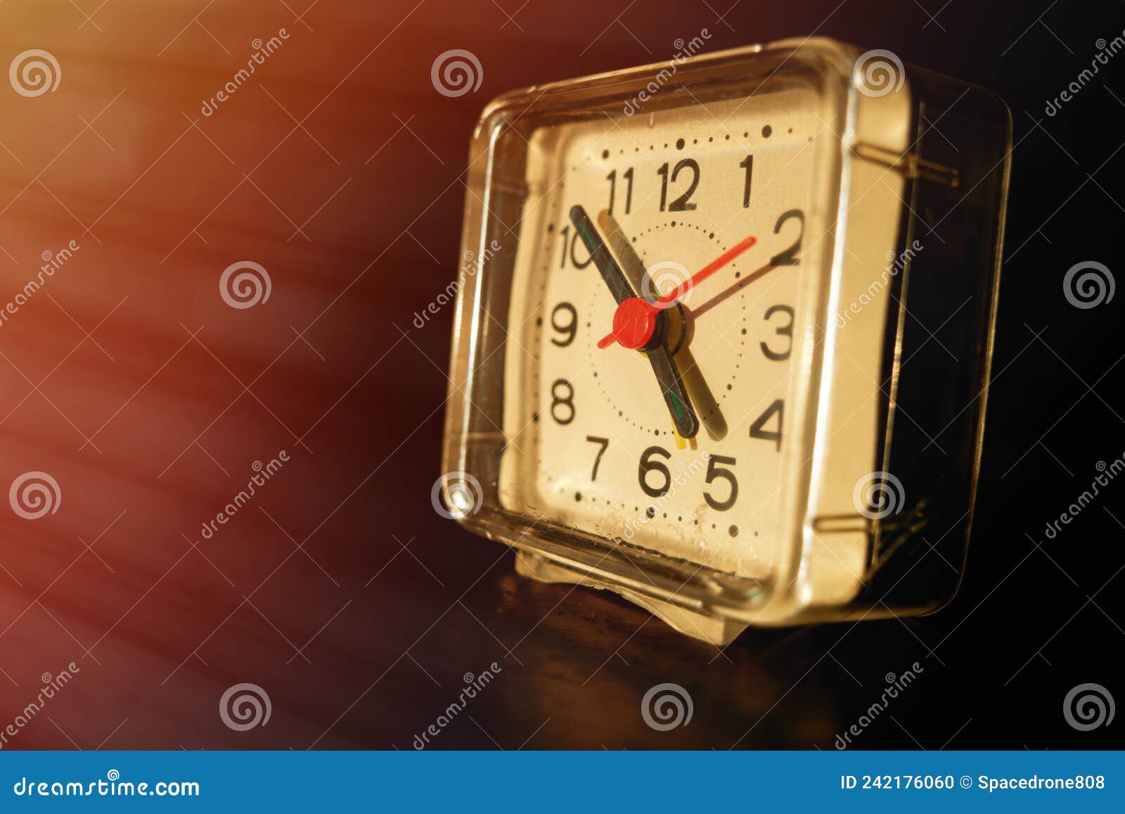 Vintage Analog Clock during Sunset Background Stock Photo - Image of ...